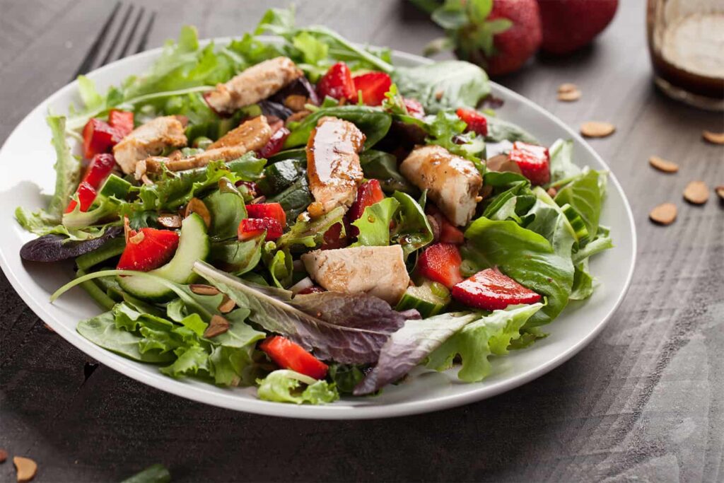 Spring Mix Salad with Balsamic Honey Glazed Chicken - Attitude FRAÎCHE