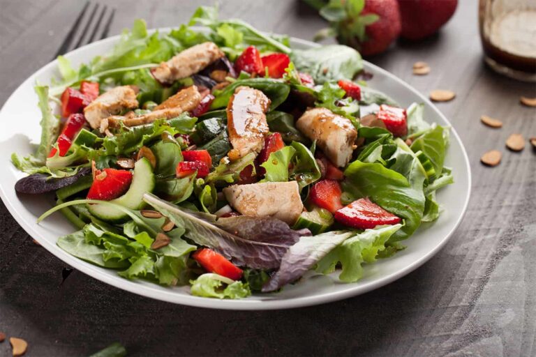 Spring Mix Salad with Balsamic Honey Glazed Chicken - Attitude FRAÎCHE